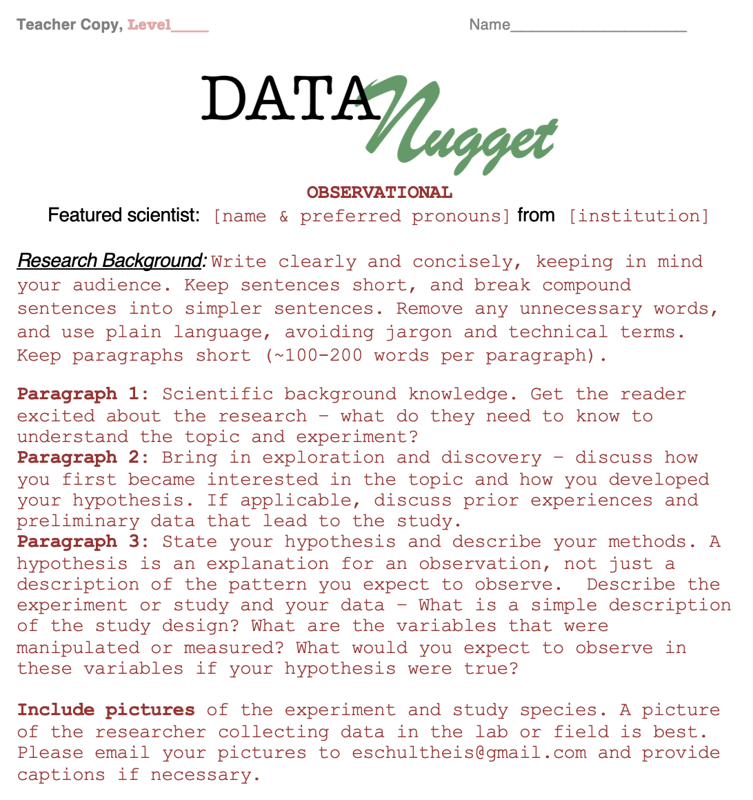 Making a Data Nugget - Data Nuggets